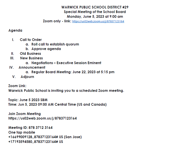 Live Feed | Warwick Public Schools