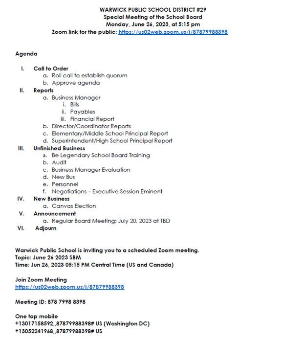 Live Feed | Warwick Public Schools